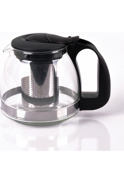 VIPGROSS 700 ml Siyah Süzgeçli Cam Demlik VIPGROSS 700 ml Siyah Süzgeçli Cam Demlik