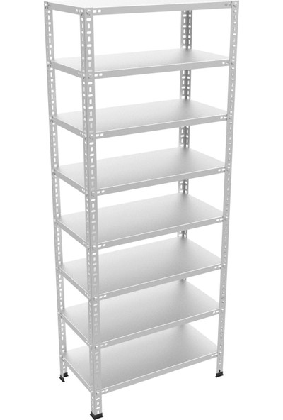 Galvanizraf 8 Katlı Galvaniz Çelik Raf Arşiv Rafı Depo Rafı Kiler Rafı 43X93X200