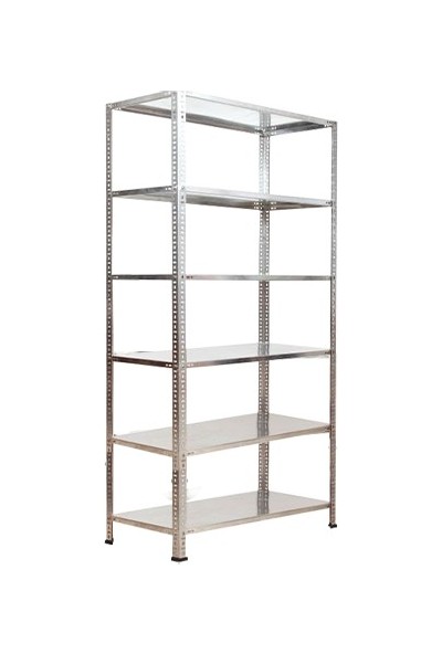 Galvanizraf 6 Katlı Galvaniz Çelik Raf Arşiv Rafı Depo Rafı Kiler Rafı 43X93X200