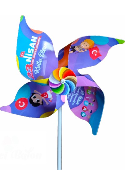 İnci Rüzgargülü 23 Nisan Rüzgar Gülü / 10 Adet - 23 Nisan Egemenlik ve Çocuk Bayramı 23 Nisan Rüzgargülü