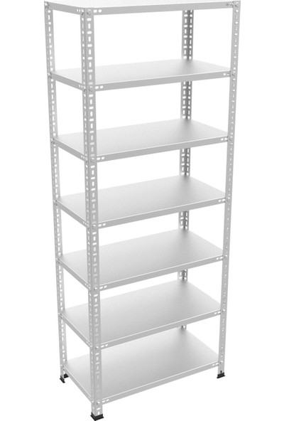 Galvanizraf 7 Katlı Galvaniz Çelik Raf Arşiv Rafı Depo Rafı Kiler Rafı 43X75X200