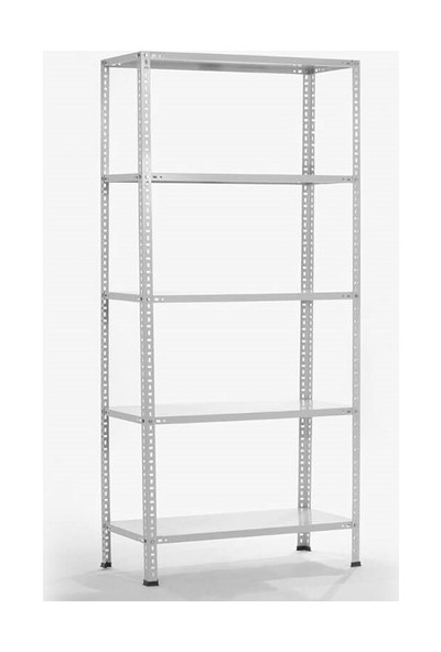 Galvanizraf 5 Katlı Galvaniz Çelik Raf Arşiv Rafı Depo Rafı Kiler Rafı 31X93X200
