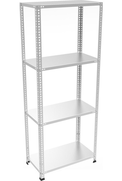 Galvanizraf 4 Katlı Galvaniz Çelik Raf Arşiv Rafı Depo Rafı Kiler Rafı 31X93X150
