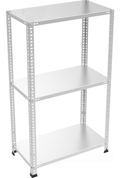 Galvanizraf 3 Katlı Galvaniz Çelik Raf Arşiv Rafı Depo Rafı Kiler Rafı 31X93X100