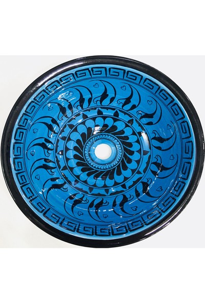 Can Seramik - El Dekoru Kütahya Çini Lavabo