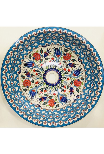 Can Seramik - El Dekoru Desenli Kütahya Çini Lavabo Can Seramik - El Dekoru Desenli Kütahya Çini Lavabo