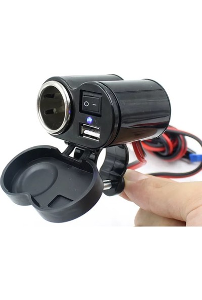 Autoline Motosiklet Çakmaklık/usb Şarj Soketi 12V Autoline Motosiklet Çakmaklık/usb Şarj Soketi 12V