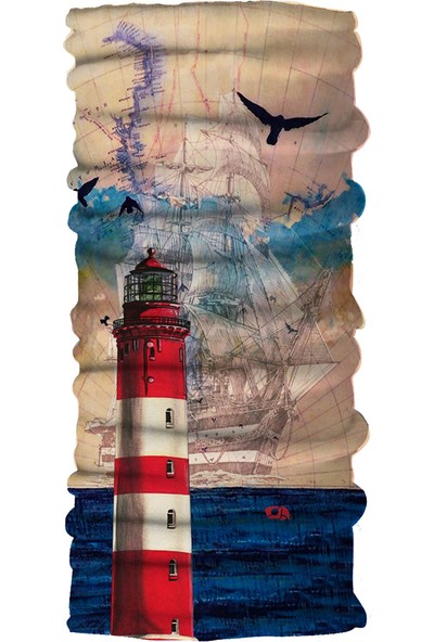 Pirate & Parrot Lighthouse Unisex Bandana Çok Renkli