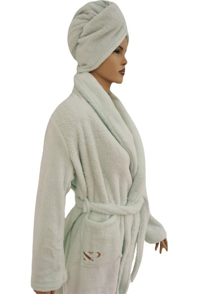 Ender Home Bornoz Mint Yeşili Welsoft Şalyaka Peluş Nakışlı Bornoz S/M Ender Home Bornoz Mint Yeşili Welsoft Şalyaka Peluş Nakışlı Bornoz S/M