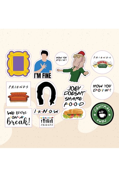 Paytak Moda Friends Dizi Karışık Tasarımlı A5 Stickers Çıkartma PYTKSTK033 Paytak Moda Friends Dizi Karışık Tasarımlı A5 Stickers Çıkartma PYTKSTK033