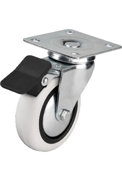 Hts 353 - 75X25 mm Pvc Makaralı Tablalı Frenli Teker 4 Adet Hts 353 - 75X25 mm Pvc Makaralı Tablalı Frenli Teker 4 Adet