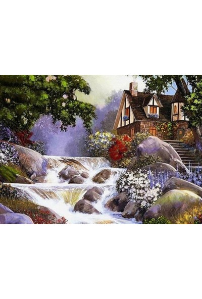 Movas Sanat Ev ve Akarsu Manzarası Elmas Mozaik Tablo / Mozaik Puzzle 50X35CM E20202913M Movas Sanat Ev ve Akarsu Manzarası Elmas Mozaik Tablo / Mozaik Puzzle 50X35CM E20202913M