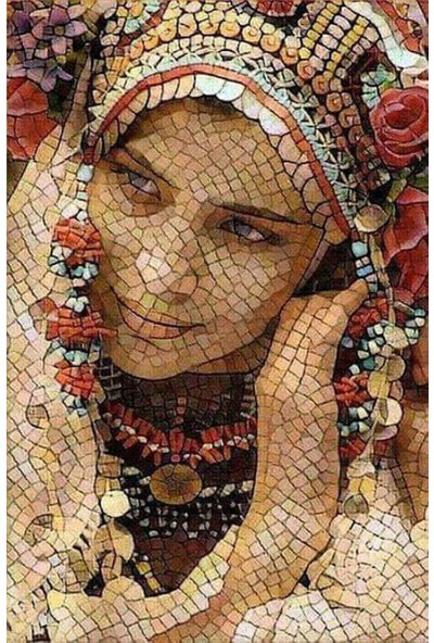 Movas Sanat Gülümseyen Kadın Elmas Mozaik Tablo / Mozaik Puzzle 40X60CM E20202790M