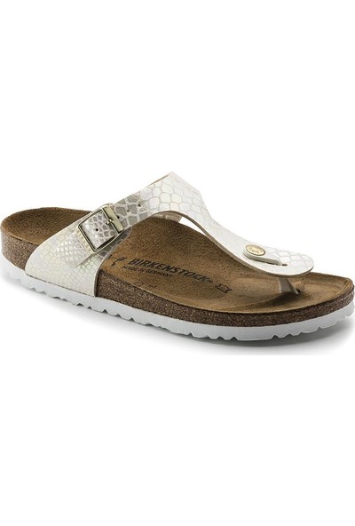 Birkenstock Gizeh Bf Shiny Snake Cream Kadın Terlik 847431 Birkenstock Gizeh Bf Shiny Snake Cream Kadın Terlik 847431