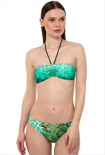 Ayyıldız Kadın Yeşil Straplez Bikini Takımı 1567 Su YEŞİLİ-B120 Ayyıldız Kadın Yeşil Straplez Bikini Takımı 1567 Su YEŞİLİ-B120