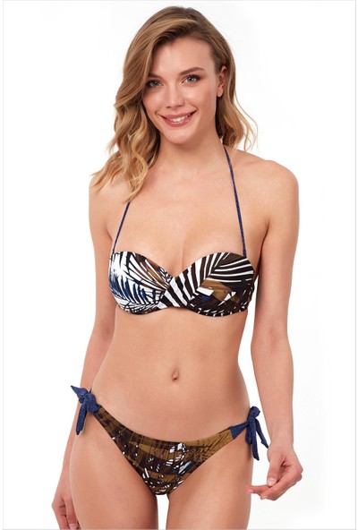 Ayyıldız Kadın Kahve Straplez Bikini Takımı 1564 KAHVE-B117
