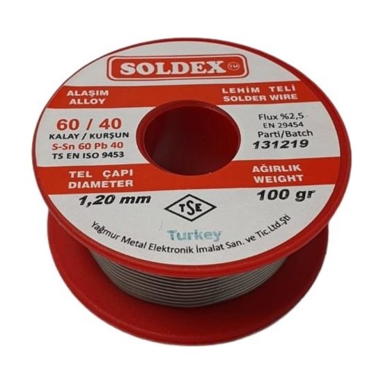 Soldex 100 gr 1.2mm 60/40 Lehim Teli Fiyatı - Taksit Seçenekleri