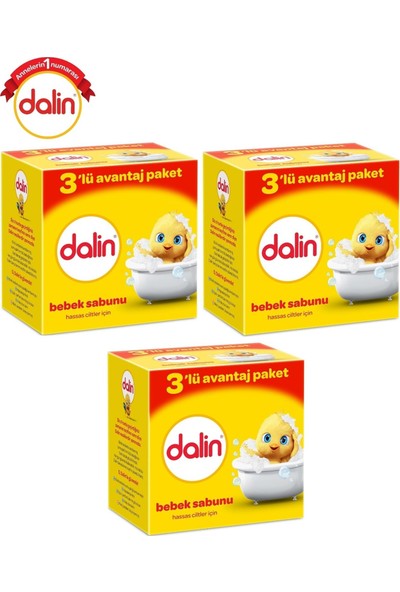 Dalin Bebek Sabunu 100GR 9 Lu Set Hassas Ciltler Için Kutu (3pk*3)