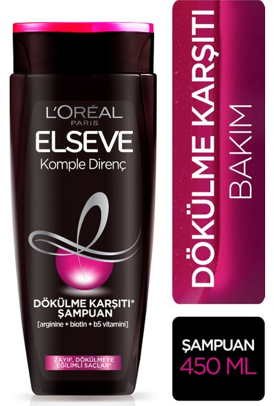 L'oréal Paris Elseve Komple Direnç Dökülme Karşıtı Şampuan 450 ml L'oréal Paris Elseve Komple Direnç Dökülme Karşıtı Şampuan 450 ml