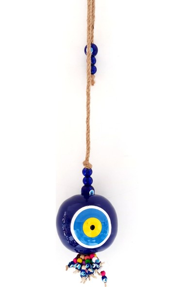 Mixperi Yuvarlak Seramik Nazar Boncuklu El Yapımı Kapı ve Duvar