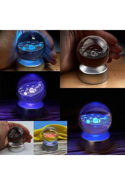Moryconcept Cam Küre Gezegenler Led Işıklı Standlı Moryconcept Cam Küre Gezegenler Led Işıklı Standlı