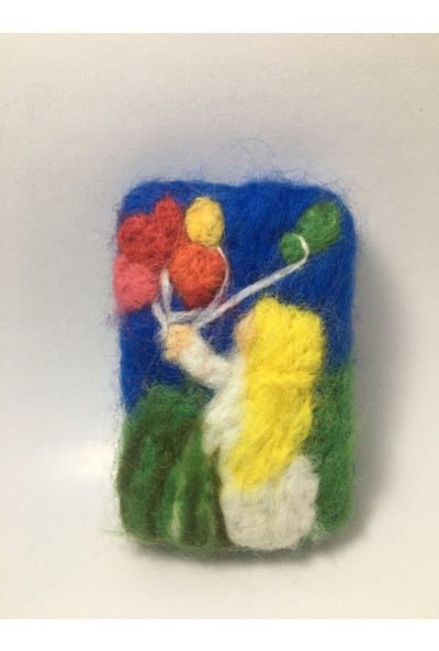 Süslü Toka Aksesuar Balonları Uçuran Kız Temalı Süslü Süs Keçe Sabun