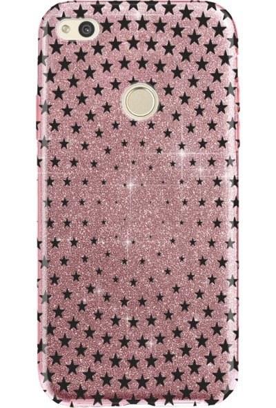 Cupcase Huawei P9 Lite 2017 Kılıf Silikon Simli Hepsi Parlak Resimli Çift (2) Katmanlı Korumalı Kapak Rosegold Starix Cupcase Huawei P9 Lite 2017 Kılıf Silikon Simli Hepsi Parlak Resimli Çift (2) Katmanlı Korumalı Kapak Rosegold Starix