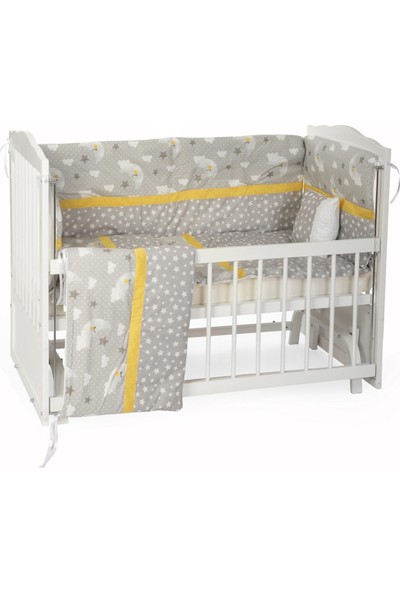 Sluupy Gri Yıldızlı Figürlü Bebek Uyku Seti 60X120