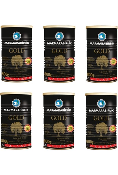 Marmarabirlik Salamura Siyah Zeytin Teneke Gold (Xl) 800 gr - 6'lı