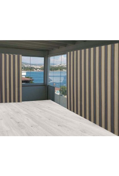 Ceylan Home Balkon Perdesi Brandası Gri Sarı Çizgili 375 x 200 Ceylan Home Balkon Perdesi Brandası Gri Sarı Çizgili 375 x 200