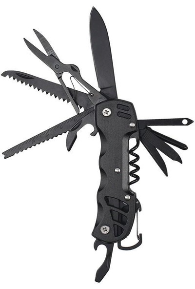 Valkyrie Çok Fonksiyonlu Siyah Isviçre Kamp Cep Çakısı Valkyrie Çok Fonksiyonlu Siyah Isviçre Kamp Cep Çakısı