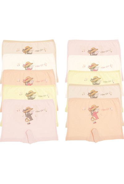 Donella 10'lu Kız Çocuk Baskılı Renkli Şort - 4271RV-10LU