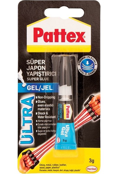 Pattex Ultra Jel Süper Güçlü Japon Yapıştırıcı 3 gr Pattex Ultra Jel Süper Güçlü Japon Yapıştırıcı 3 gr