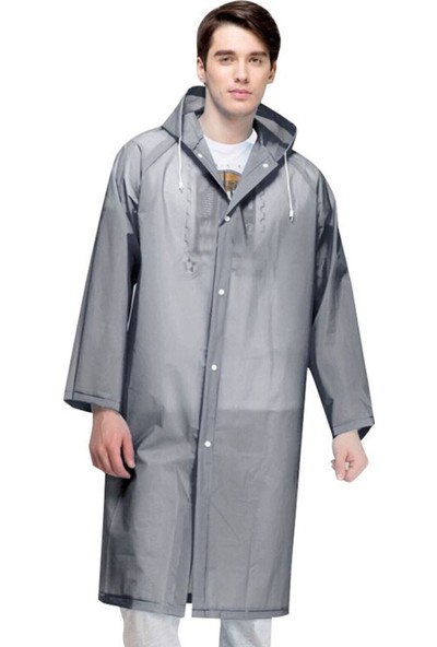 Yağmurluk Bay Bayan Kapüşonlu Çıtçıtlı Eva Yağmurluk