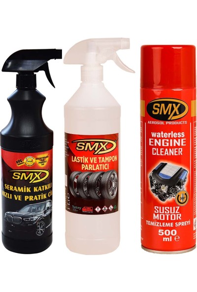 Smx Seramik Katkılı Hızlı Cila 1l - Lastik Tampon Parlatıcı 1l - Susuz Motor Temizleme Sprey Smx Seramik Katkılı Hızlı Cila 1l - Lastik Tampon Parlatıcı 1l - Susuz Motor Temizleme Sprey