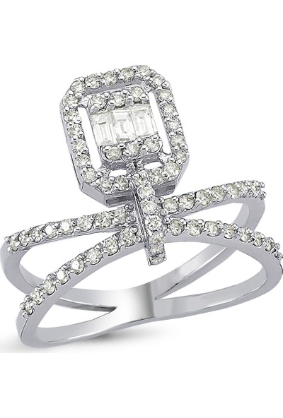 Pırlant 0,62 Karat Baget Pırlanta Yüzük