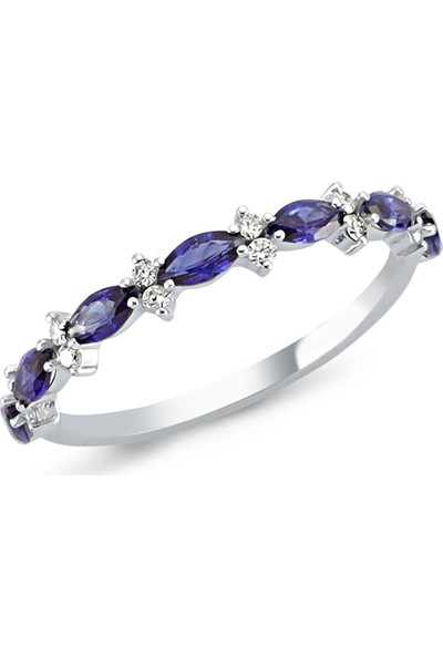 Pırlant Pırlantalı Safir Yüzük