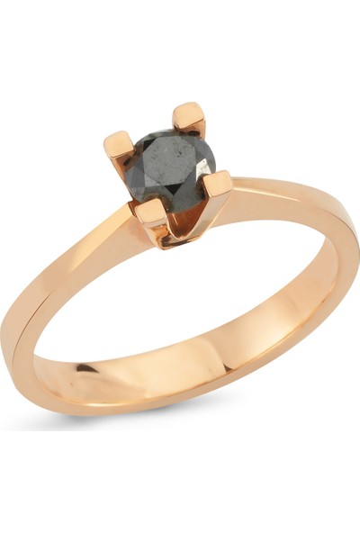 Pırlant 0,49 Karat Siyah Pırlanta Tektaş Yüzük
