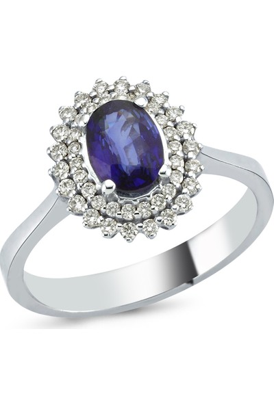 Pırlant Pırlantalı Safir Yüzük