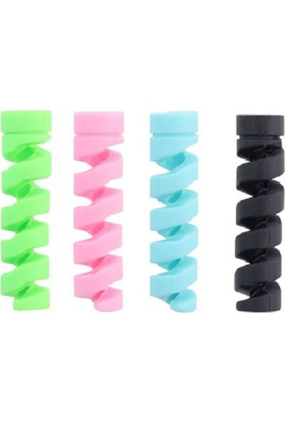 Spiral Kablo Koruyucu Silikon 4'lü Set