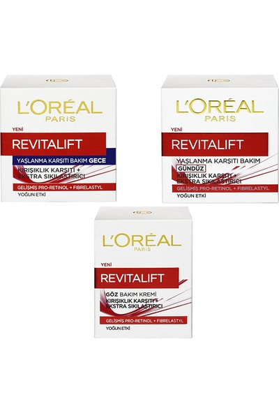 Loreal Paris Revitalift Yaşlanma Karşıtı Set (Gündüz, Gece ve Göz Bakım Kremi)