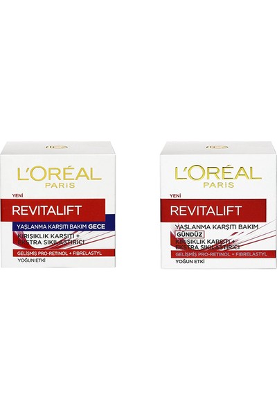 Loreal Paris Revitalift Yaşlanma Karşıtı Bakım Seti (Gündüz ve Gece Bakım Kremi 50 Ml)