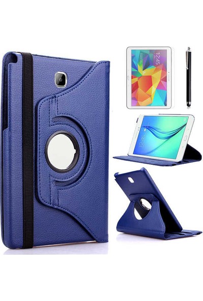Canpay Samsung Galaxy T550 Kılıf Standlı Pu-Leather Desing Tablet Kılıfı+Cam+Kalem Lacivert Canpay Samsung Galaxy T550 Kılıf Standlı Pu-Leather Desing Tablet Kılıfı+Cam+Kalem Lacivert
