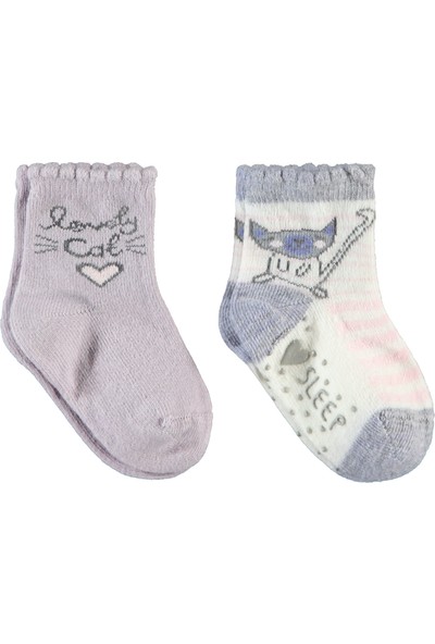 Katamino Kız Bebek 2'li Çorap 0-18 Ay Lila