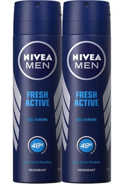 Nivea Fresh Active Erkek Sprey Deodorant 2 x 150 ml Nivea Fresh Active Erkek Sprey Deodorant 2 x 150 ml