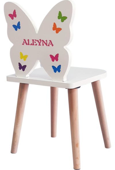 Liva Ahşap Ahşap Çocuk Sandalyesi (Kelebekli)