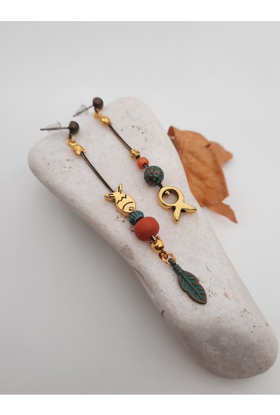 Takıtokacınız El Yapımı Ikili Bohem Set Küpe