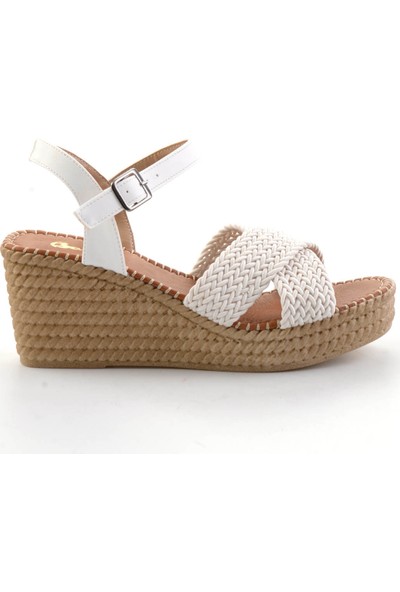 Bambi Beyaz Dolgu Topuklu Ayakkabı