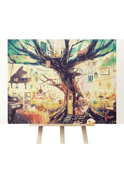 Kendin Yap Ağaç Ev - Tree House Sayılarla Boyama Kanvas Tablo Seti - 40 x 50 cm Çerçeveye Gerili Kendin Yap Ağaç Ev - Tree House Sayılarla Boyama Kanvas Tablo Seti - 40 x 50 cm Çerçeveye Gerili