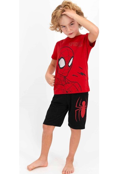 Spiderman Lisanslı Erkek Çocuk Bermuda Takım